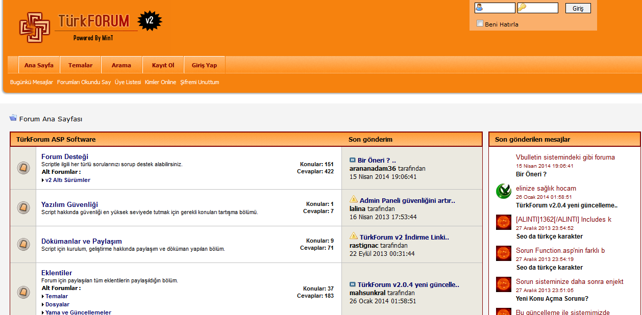ASP Türk Forum Scripti - Script Hocasi