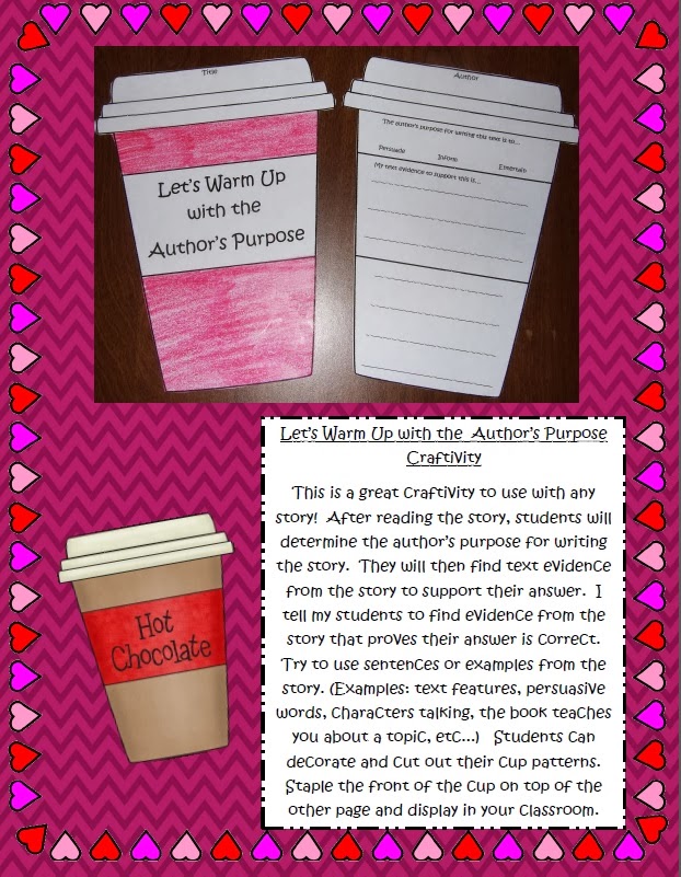Authors purpose, Reading classroom, Valentine reading
