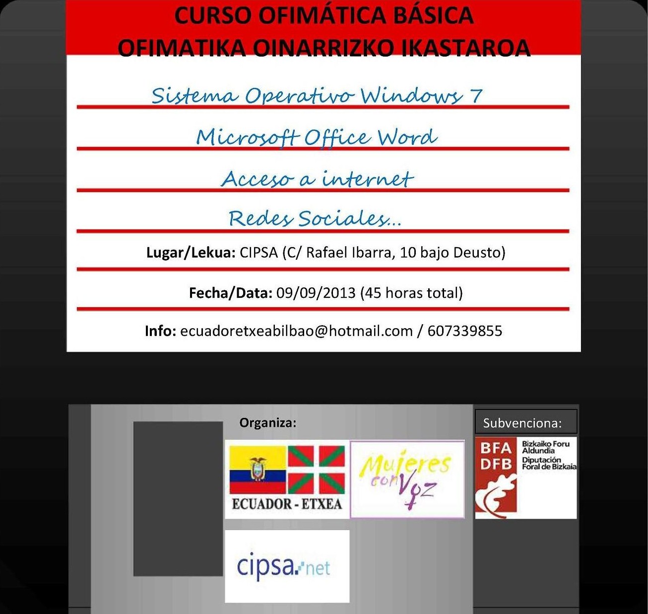 Curso de Ofimática Básica (Gratis) – Ecuador Etxea Curso de Ofimática Básica (Gratis) – Ecuador Etxea