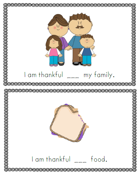 I Am Thankful~ emergent reader | Mrs. Black's Bees