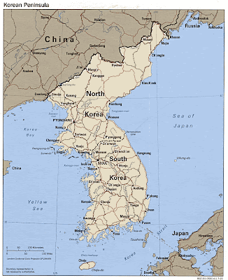 Kaart landen Noordoost-Azië: Kaart Koreaans Schiereiland, Noord-Korea ... Kaart landen Noordoost-Azië: Kaart Koreaans Schiereiland, Noord-Korea ...