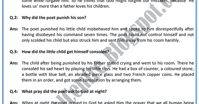 Practical Centre The Toys Poem Questions Answers English XI practical-centre-the-toys-poem-questions-answers-english-xi
