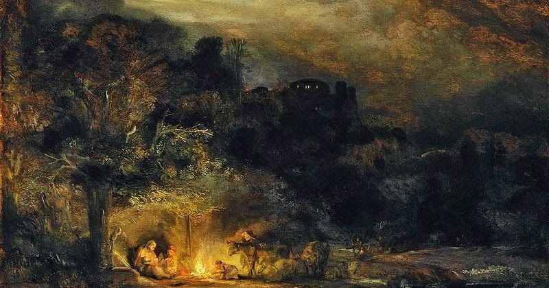 Paintings By Rembrandt Harmenszoon van Rijn: The Rest On The Flight Into Egypt By Rembrandt