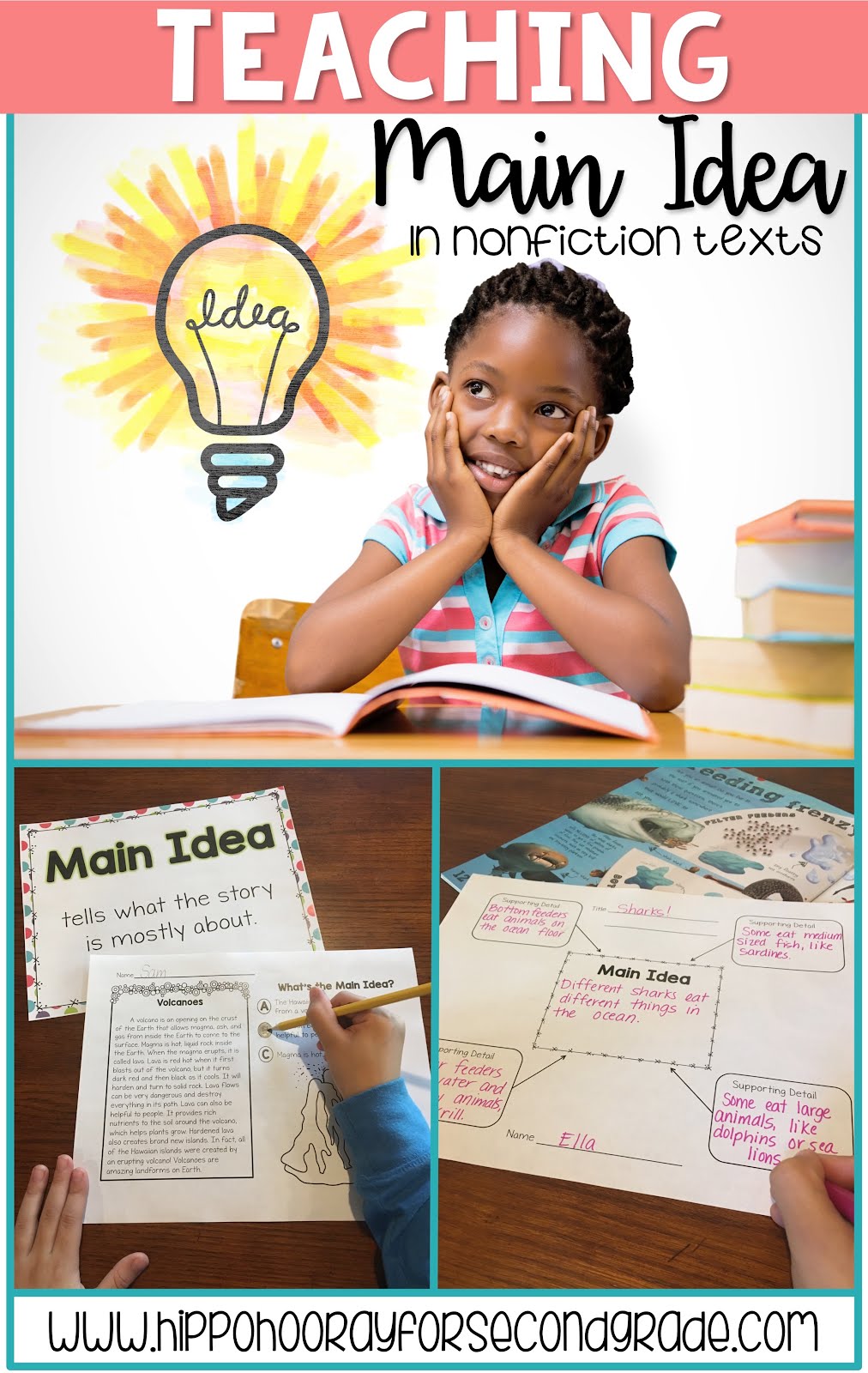 Teaching Main Idea in Nonfiction Texts - Hippo Hooray for Second Grade!