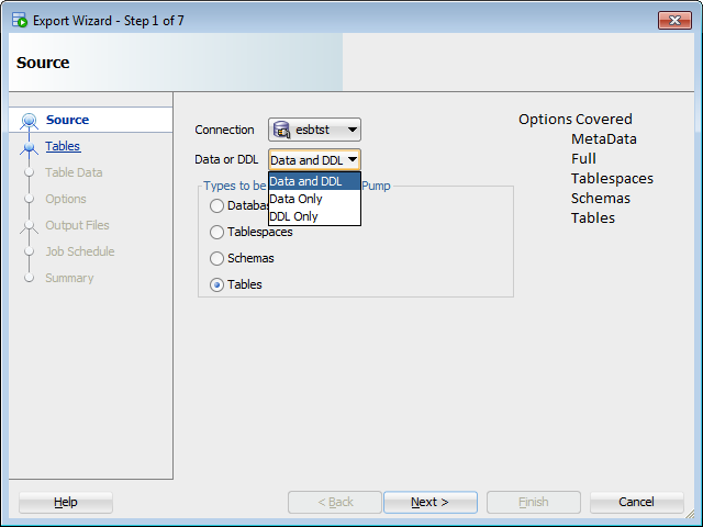 Invoke Data Pump EXPDP IMPDP export / import Using SQL Developer