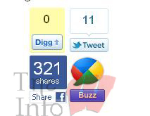 Digg, Tweet, Facebook Share and Google Buzz button for Blogger