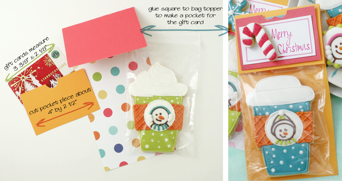 Coffee Cup cookies and Gift Card Cookie Toppers