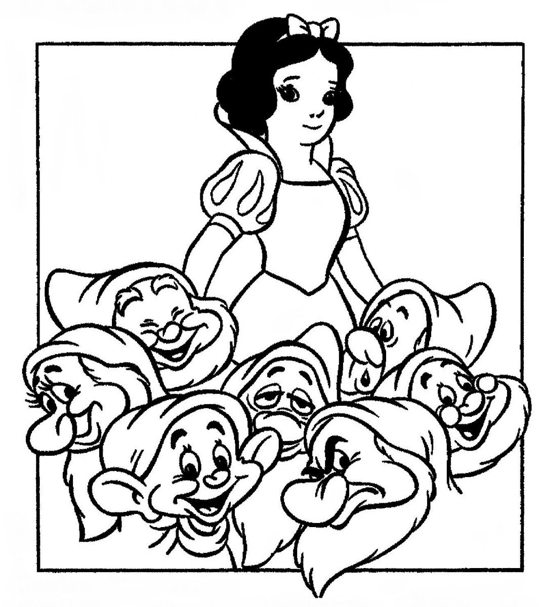 Blancanieves y los siete enanitos para colorear - Imagui