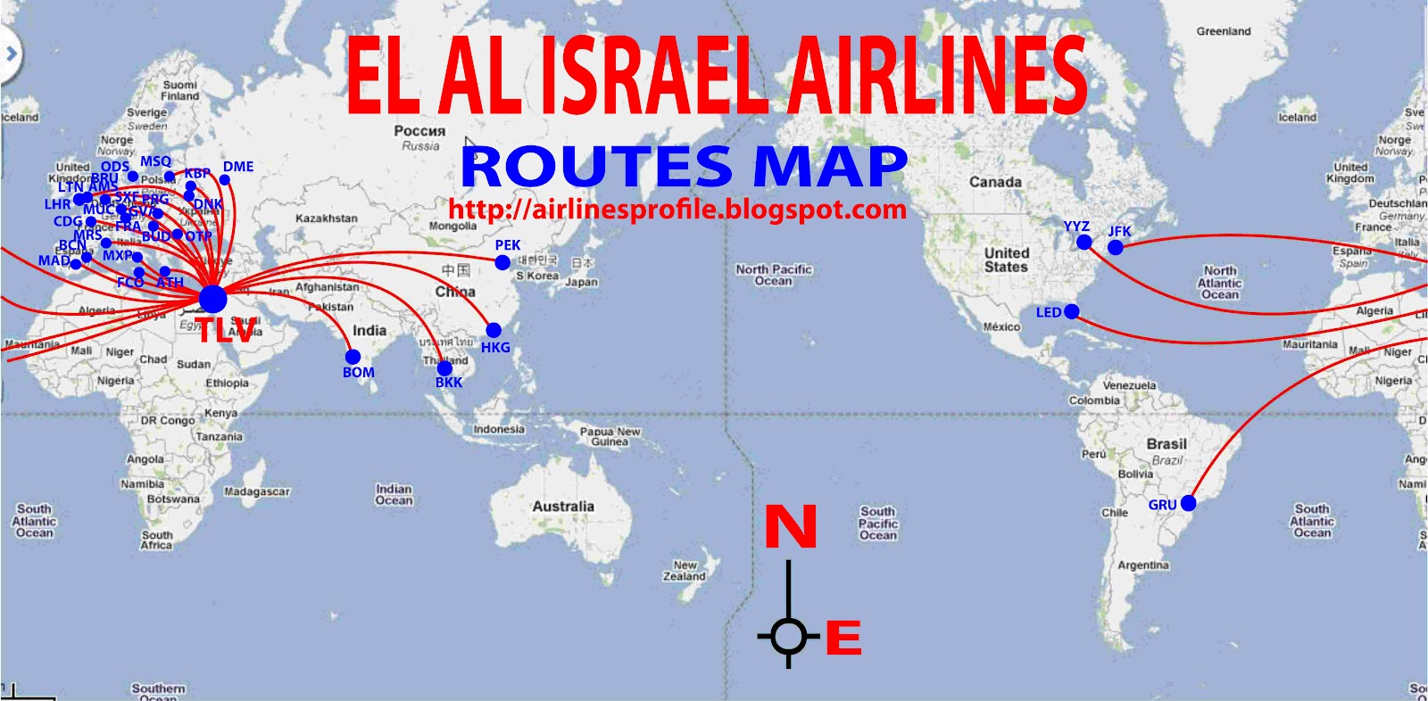 International Flights El Al Route Map international-flights-el-al-route-map