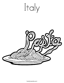 Kids Page: - Italian Food Colouringpage 2 Coloring Pages