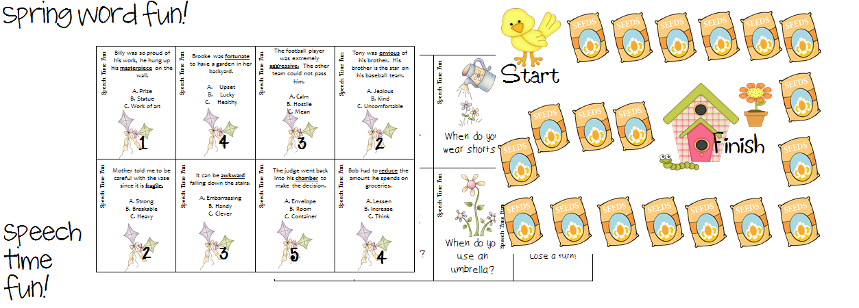 Spring Word Fun! - Speech Time Fun: Speech and Language Activities