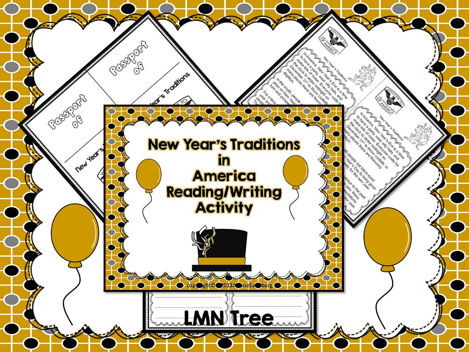 New Years Traditions Reading and Writing Packet - Classroom Freebies