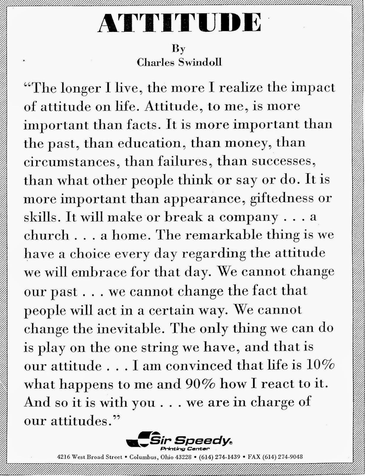 The World of Silly Willy and Fluffy: ATTITUDE by Charles Swindoll ...