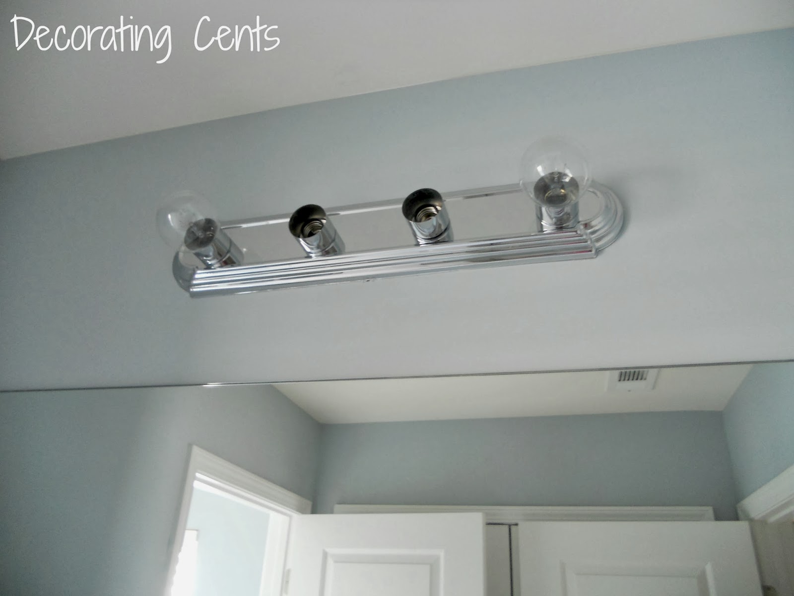 Decorating Cents: Spray Painted Bathroom Light Decorating Cents: Spray Painted Bathroom Light
