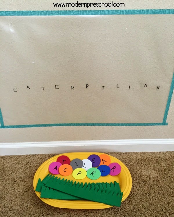 Reusable Colorful Caterpillar Alphabet Sticky Wall