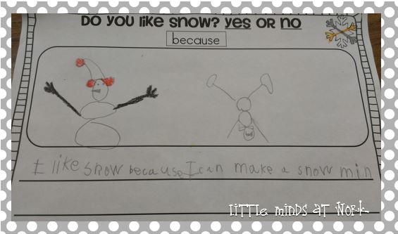 Do you like snow? Opinion Writing {freebie} - Little Minds at Work