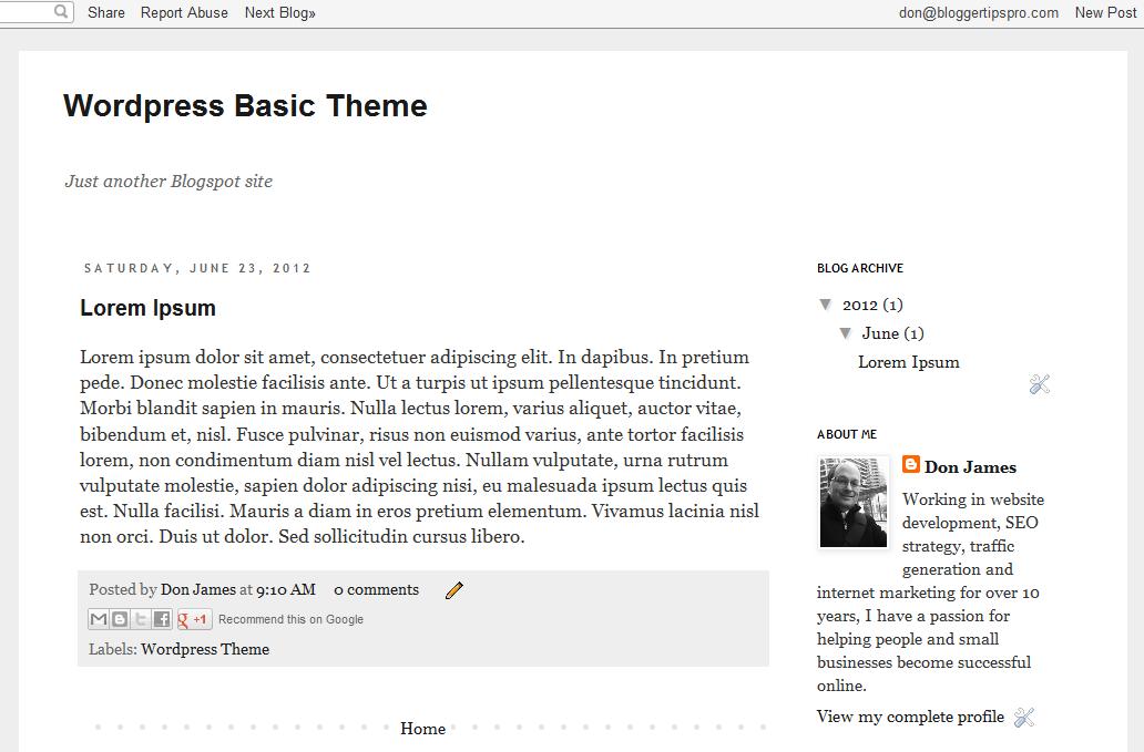 Build a Basic Wordpress Theme in Blogger - Part 1 - Blogger Tips Pro