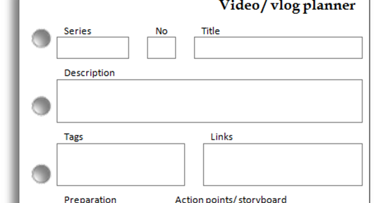 My Life All in One Place: Free video / vlog planner insert for your Filofax