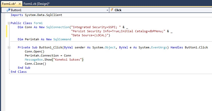 Berbagi Informasi: Membuat Koneksi Database SQL Server 2008 di Visual Basic 2010