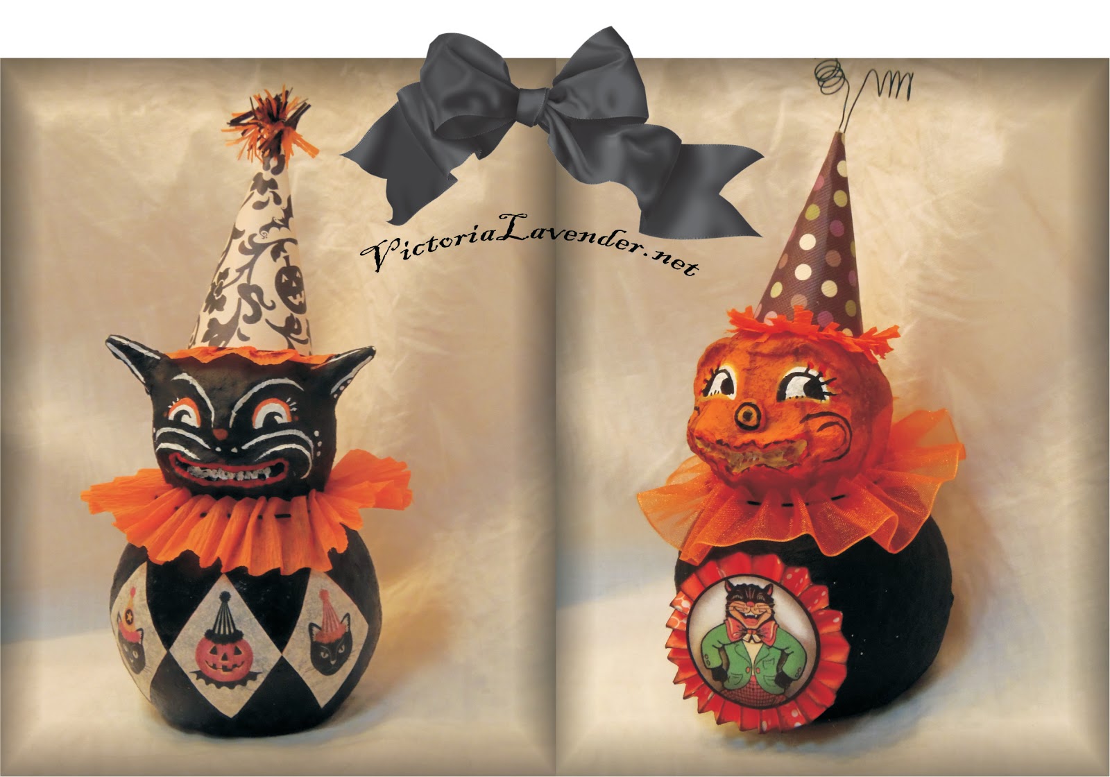Victoria Lavender Halloween Paper Mache Trio victoria-lavender-halloween-paper-mache-trio