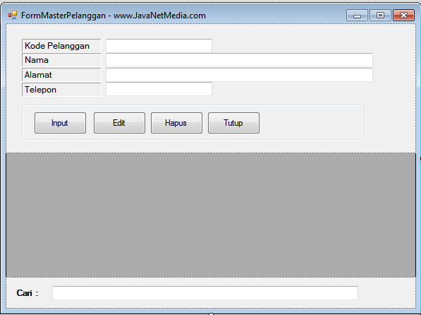 VB .Net - Membuat Form Pelanggan Aplikasi Penjualan | JNM | JavaNet Media VB .Net - Membuat Form Pelanggan Aplikasi Penjualan | JNM | JavaNet Media