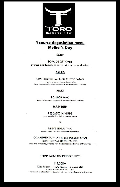 Toro Restaurant And Bar A Mother s Day Special 4 Course Degustation toro-restaurant-and-bar-a-mother-s-day-special-4-course-degustation