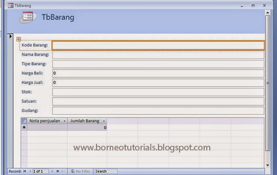 Tutorial Ms Access : Membuat Aplikasi Admin Sederhana Part 3 - Borneotutorials.blogspot.com