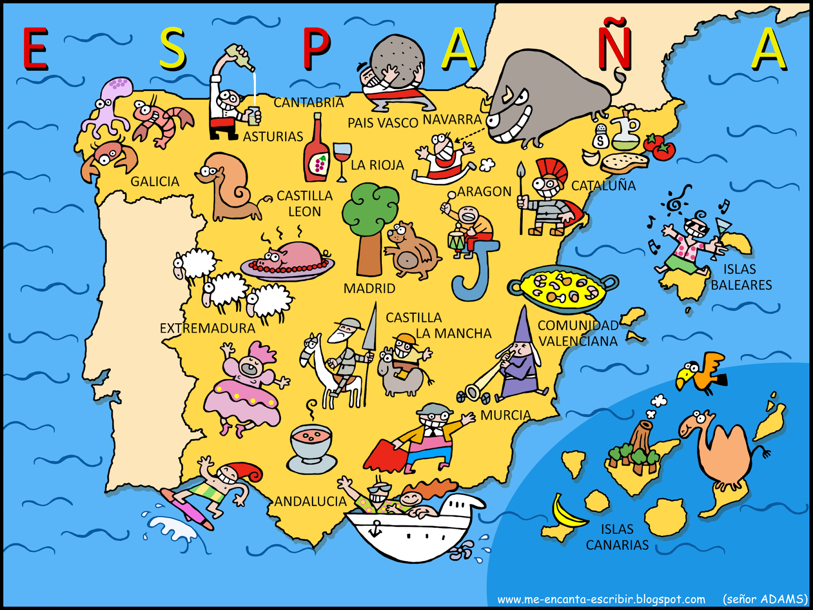 Me encanta escribir en español: Una tarjeta postal de España.