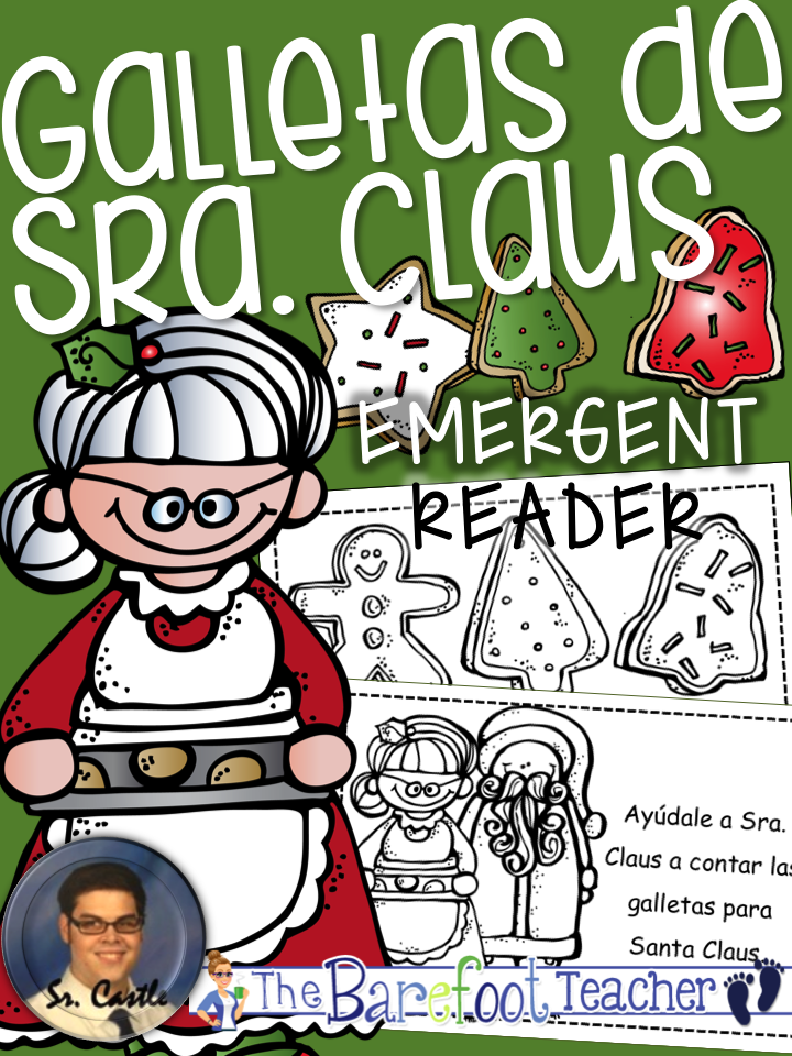 Mrs. Claus Counting Cookies Emergent Readers | The Barefoot Teacher