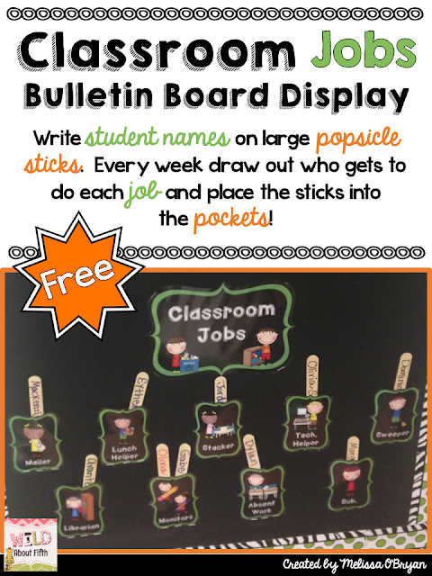Fifth Grade Freebies: FREE classroom jobs chart!