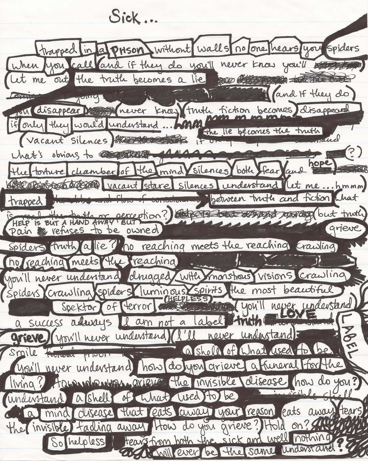 Each Day A Thank You: Sick (a poem about mental illness) Each Day A Thank You: Sick (a poem about mental illness)