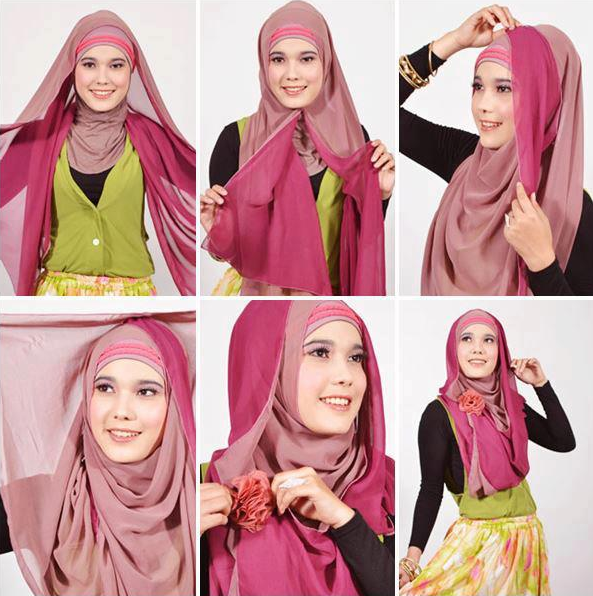 kreasi cantik dengan hijab pashmina modern double warna | Tutorial ... kreasi cantik dengan hijab pashmina modern double warna | Tutorial ...