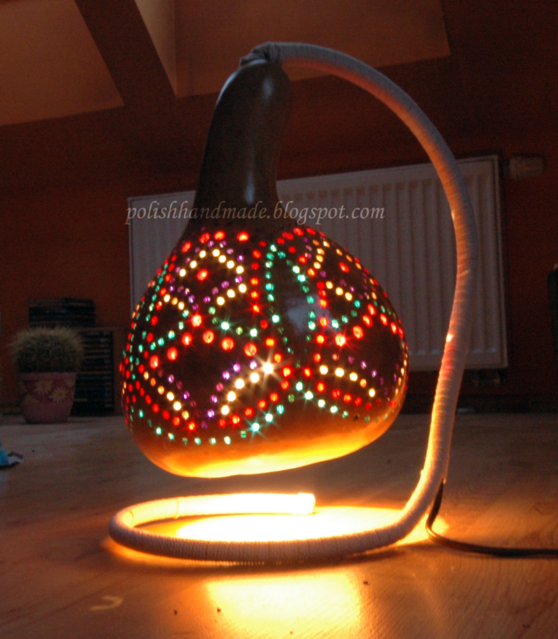 Polish Hand Made: Lampa z tykwy - Gourd lamp Polish Hand Made: Lampa z tykwy - Gourd lamp