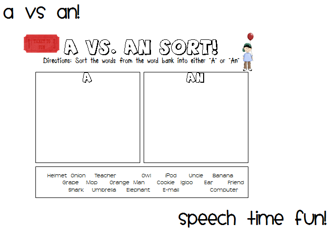 Articles: A & An...Review & Giveaway! - Speech Time Fun: Speech and ...