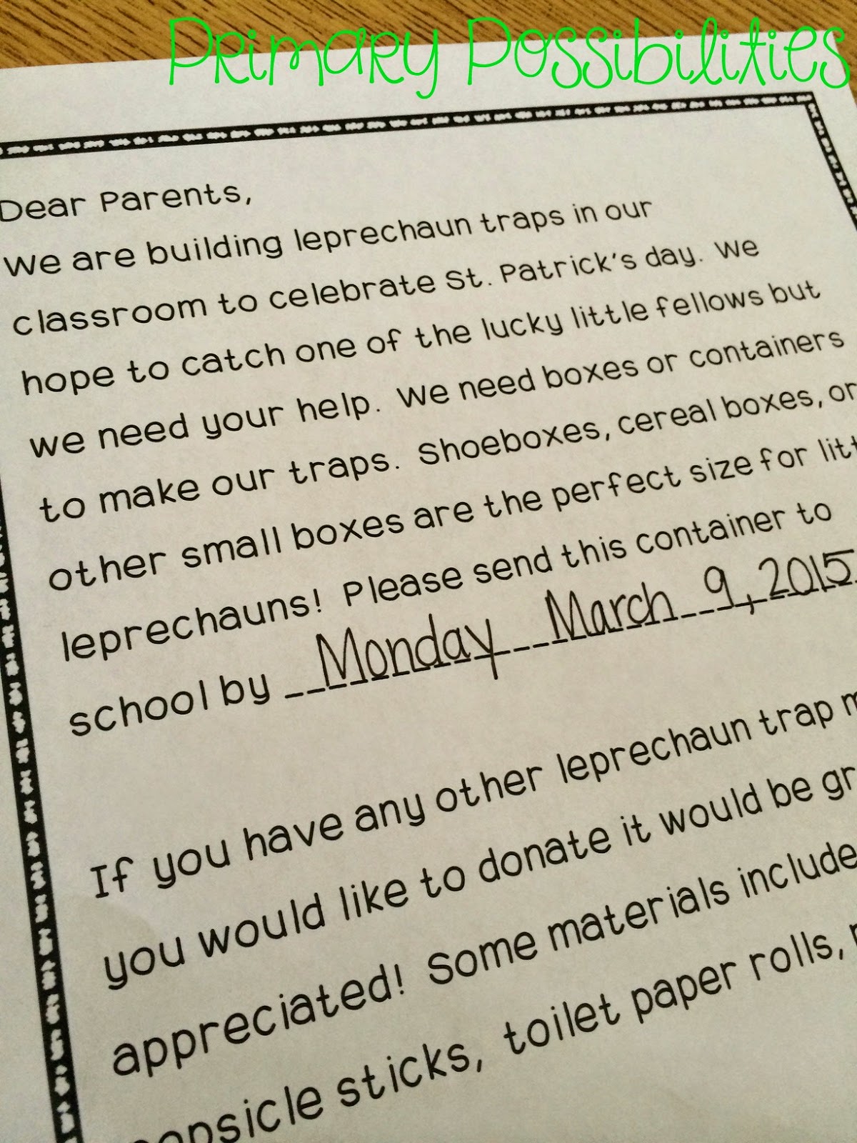 Primary Possibilities: Lucky Leprechauns and a Freebie!