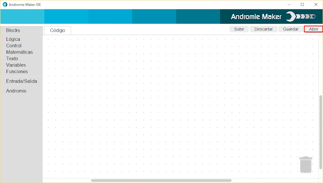 Andromie Robotics: Brazo Robótico - Programación con Maker IDE