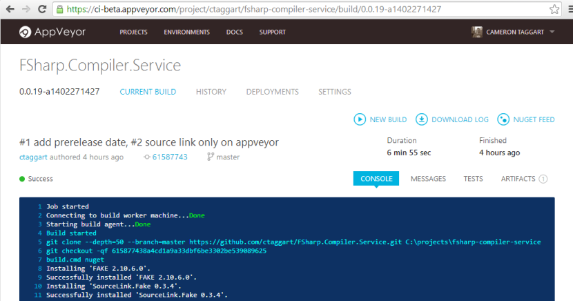 Taggart Software: Source Indexing FSharp.Compiler.Service on AppVeyor