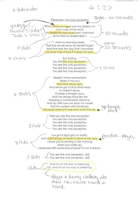Advance Production A2 Media: The Only Exception song lyrics annotated