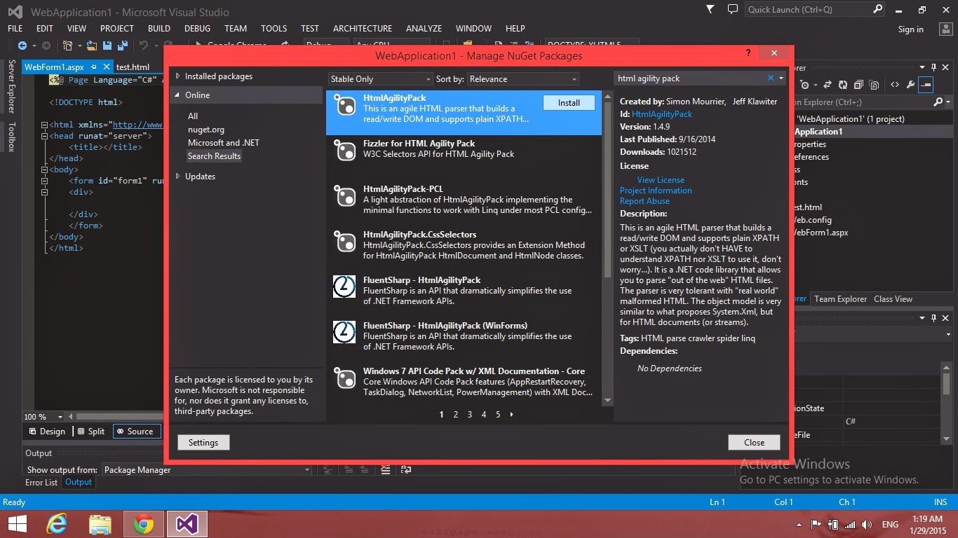 Web Scraping using HTML Agility Pack - Part 1 ~ @dev = 'infinity'