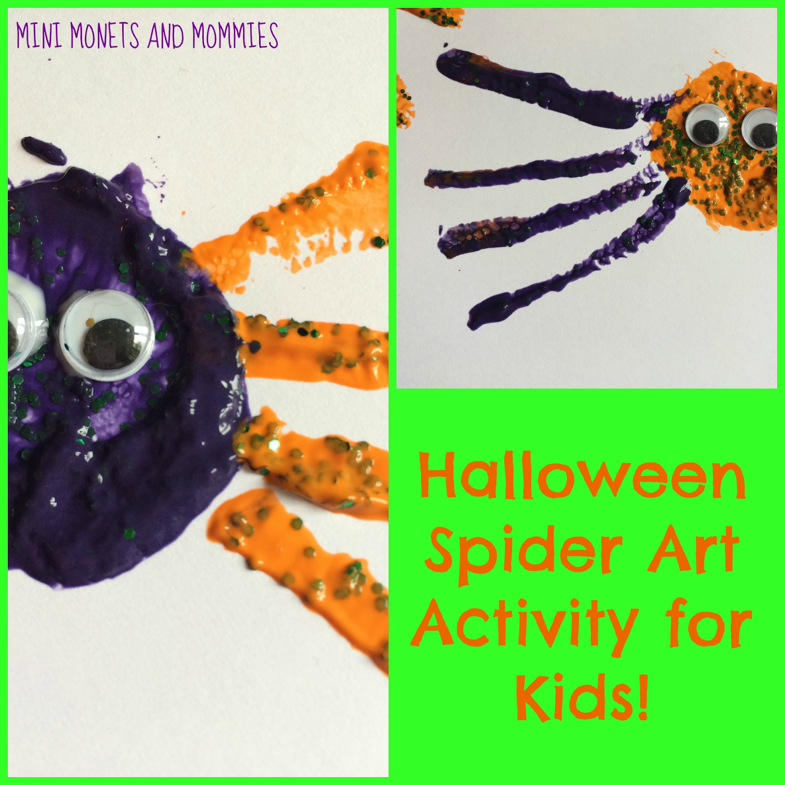 Mini Monets and Mommies: Halloween Spider Kids' Paint Print Art