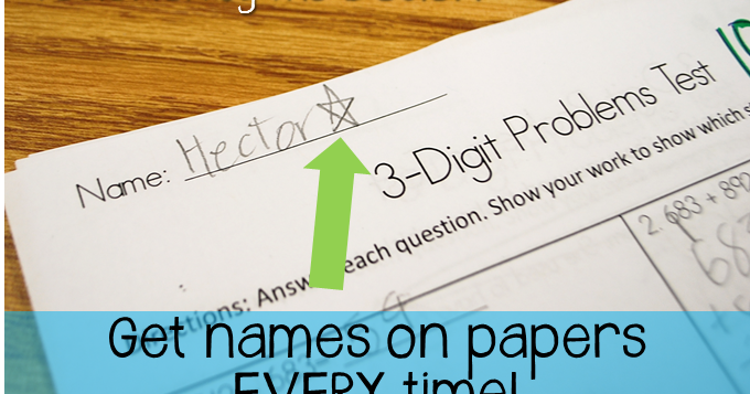 Names on the Papers! Bright Ideas Link Up - Teacher by the Beach