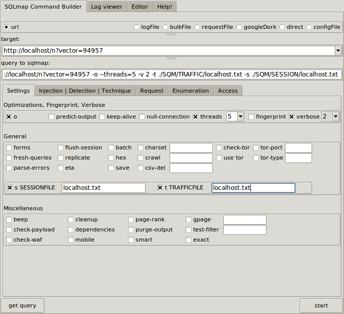 Interfaz gráfica para SQLMap ~ Security By Default