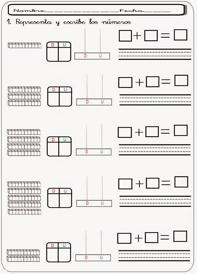 EL RINCON DE AULA: Fichas de decenas.