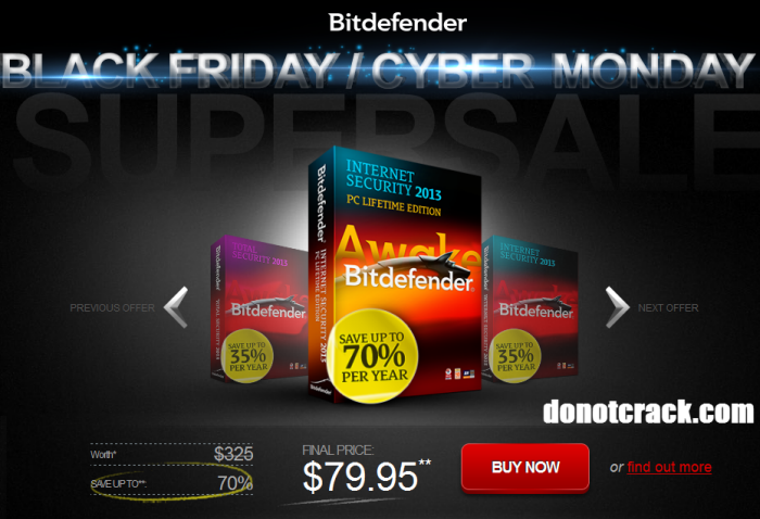 [BlackFriday] Bitdefender Internet Security 2013 - 70 % OFF | MalwareTips Forums