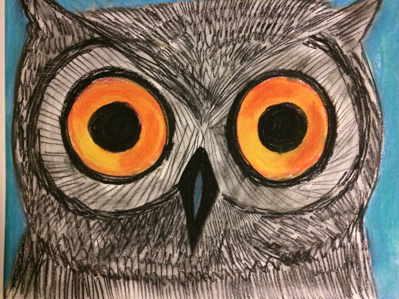 edenfolwell: Art Lesson - Owls in Charcoal