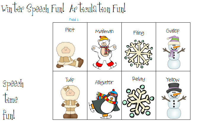 Winter Speech Fun! - Speech Time Fun: Speech and Language Activities