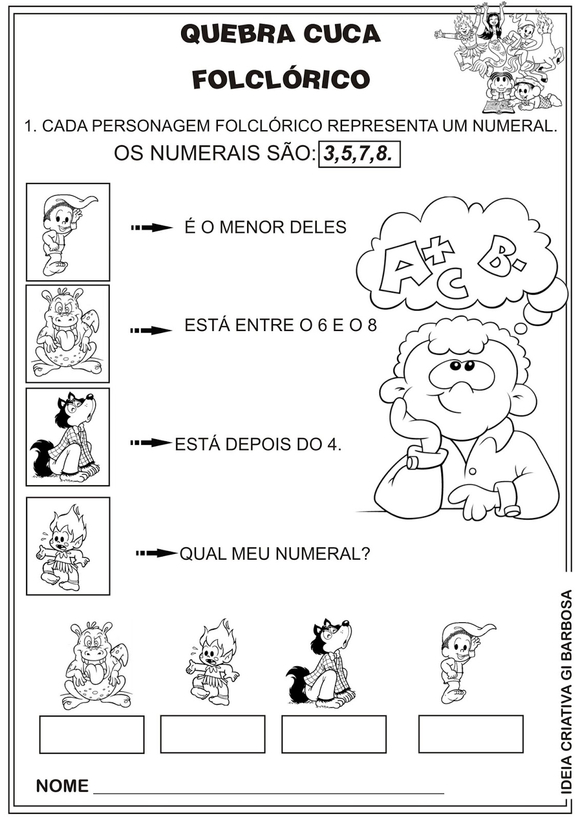 Atividade Do Folclore 2 Ano - BINKEDU