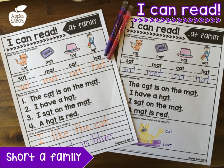 Short A Word Family - Apples & ABC's