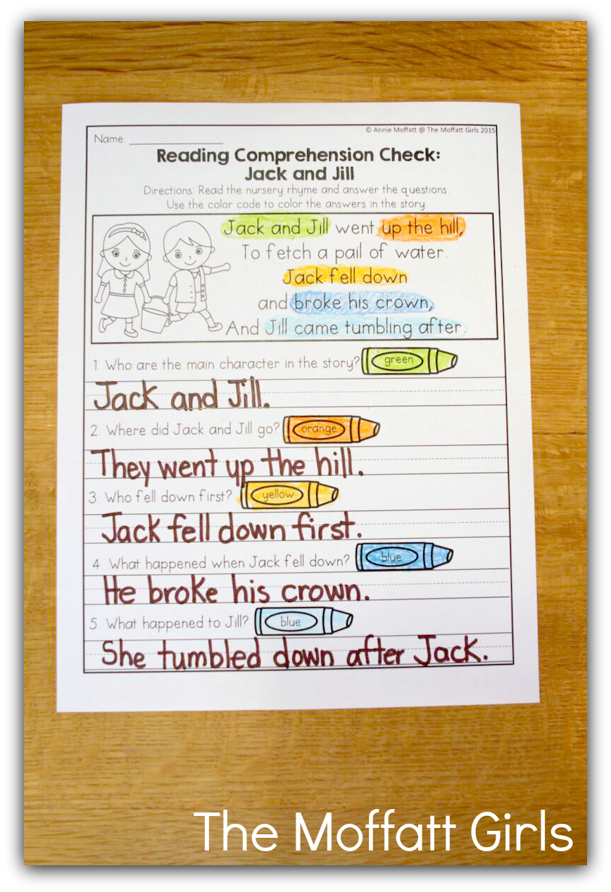 Teaching Word Work and Reading Comprehension through Nursery Rhymes!