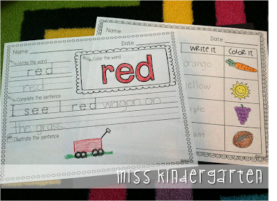 Color Words and August Journals - Miss Kindergarten